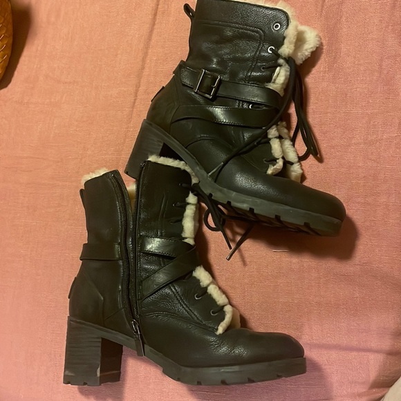 UGG | Shoes | Ugg Ingrid Leather Combat Boots | Poshmark